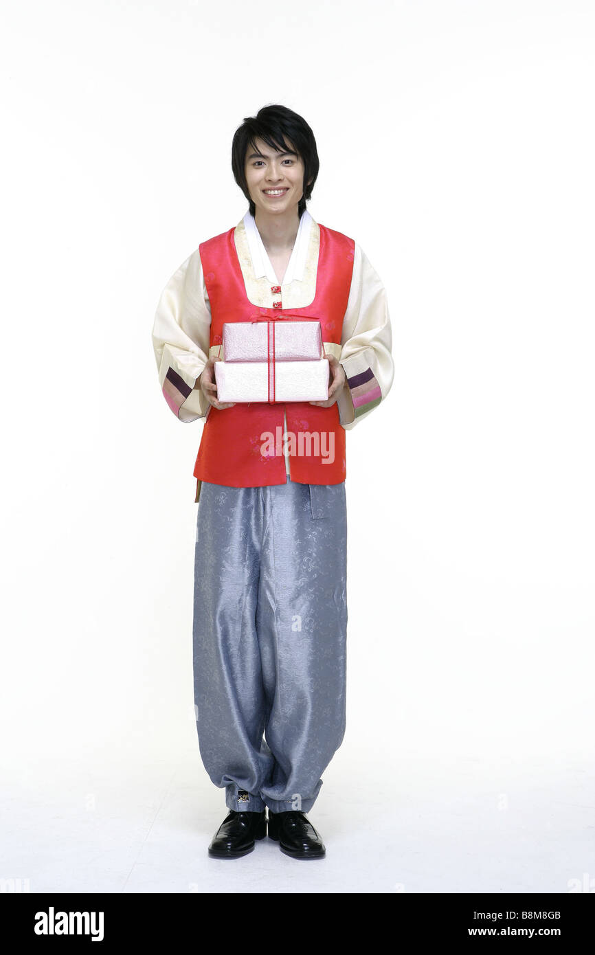 Young Man in Traditional Korean, Dress Stock Photo - Alamy