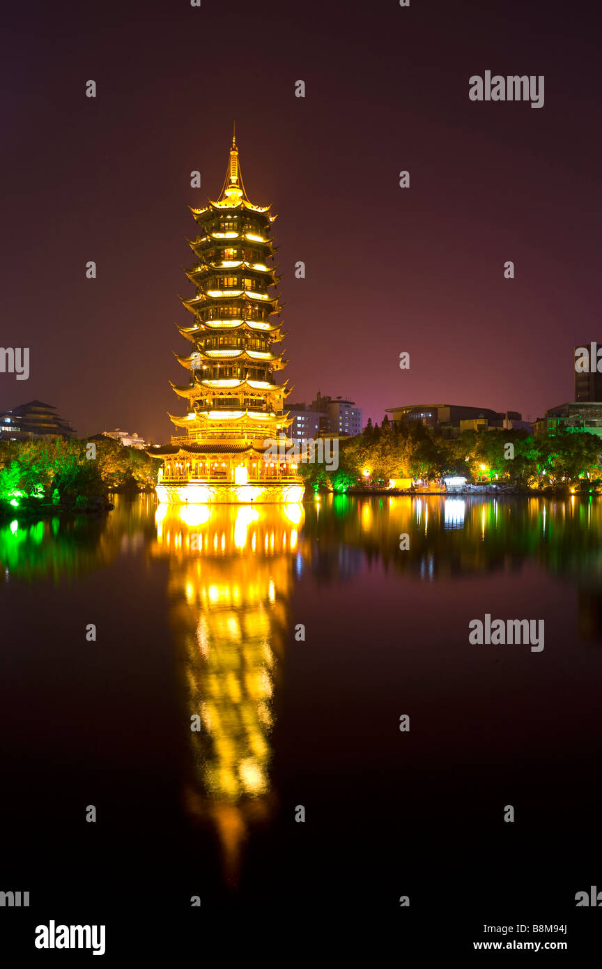 Golden Tower in Guilin Guangxi Province China Stock Photo - Alamy