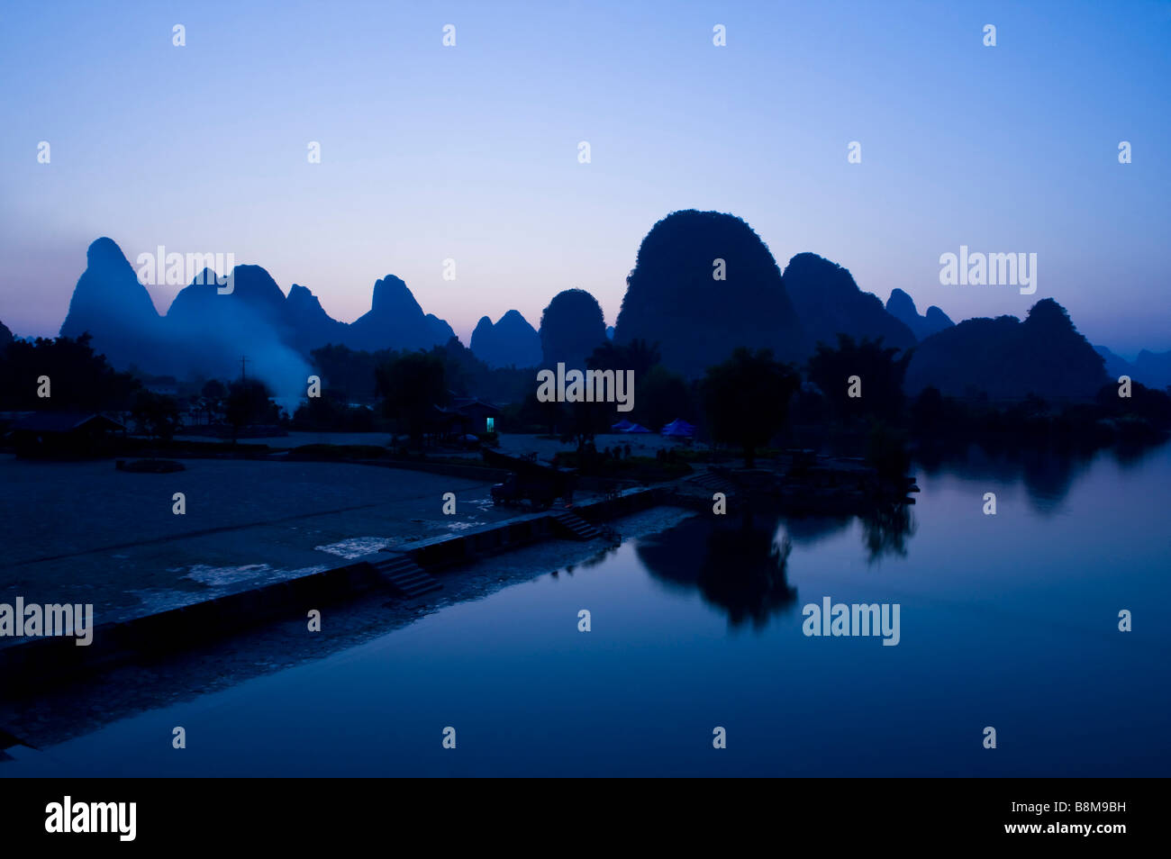 China Guangxi Province Guilin Yangshuo beautiful scenery of Yulong ...