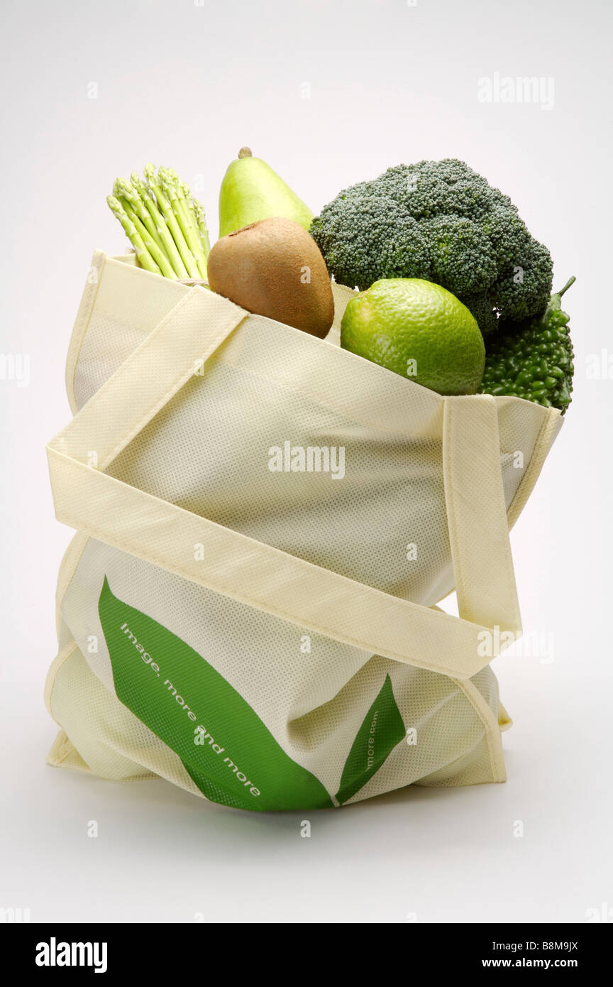 Close up of a stack of fruits and vegetables in a bag Stock Photo - Alamy