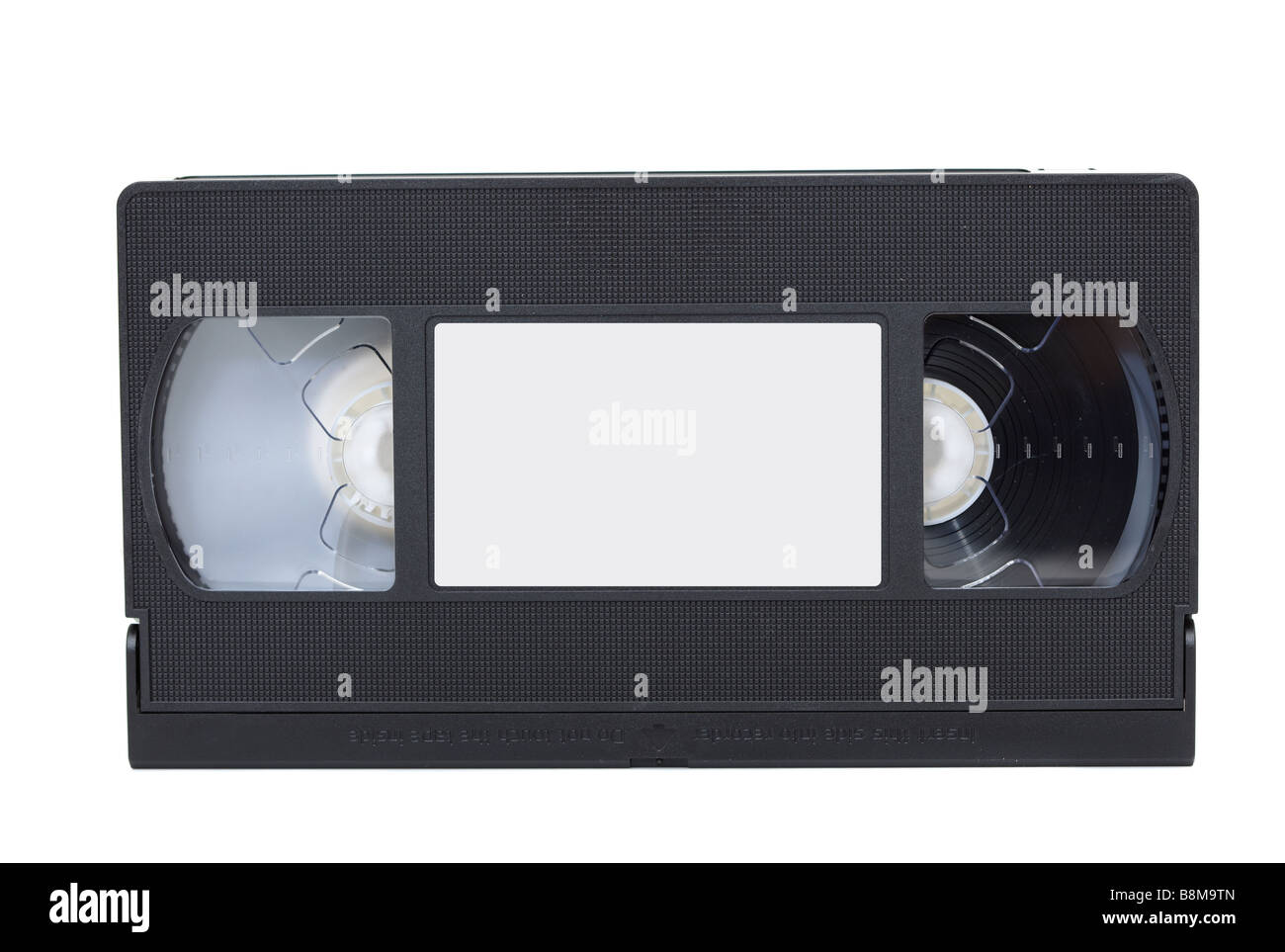 front view of vhs video tape with label isolated against white ...