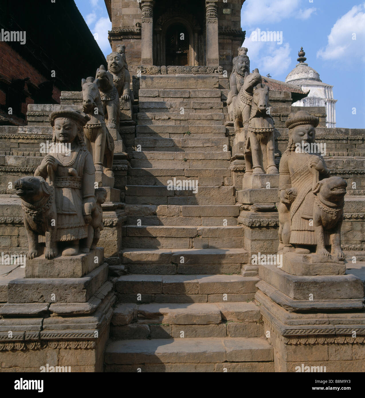 Temple steps Bhaktapur Kathmandu Nepal Stock Photo - Alamy