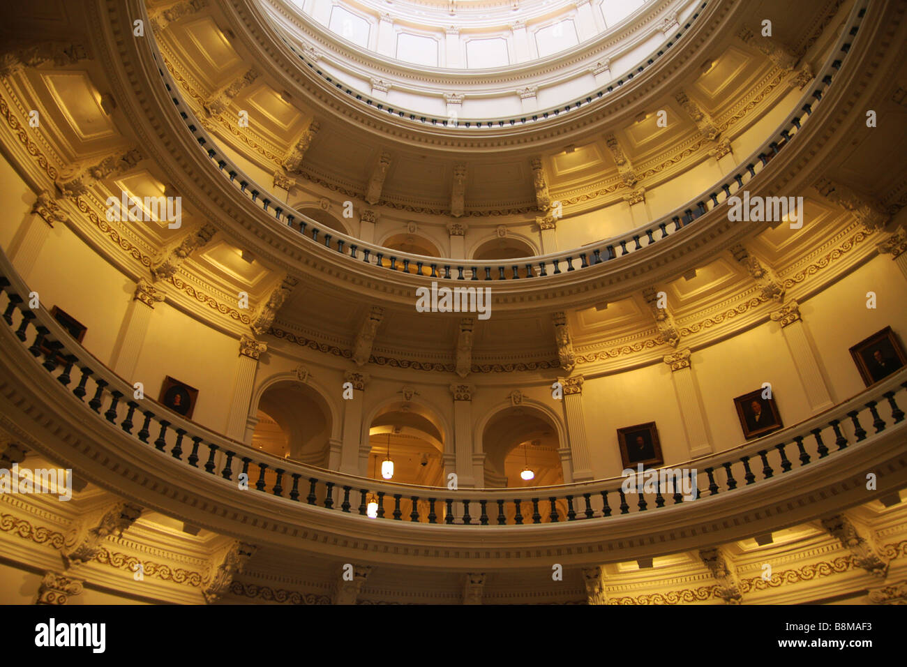 A view inside the dome of the capital building in Austin Texas USA ...