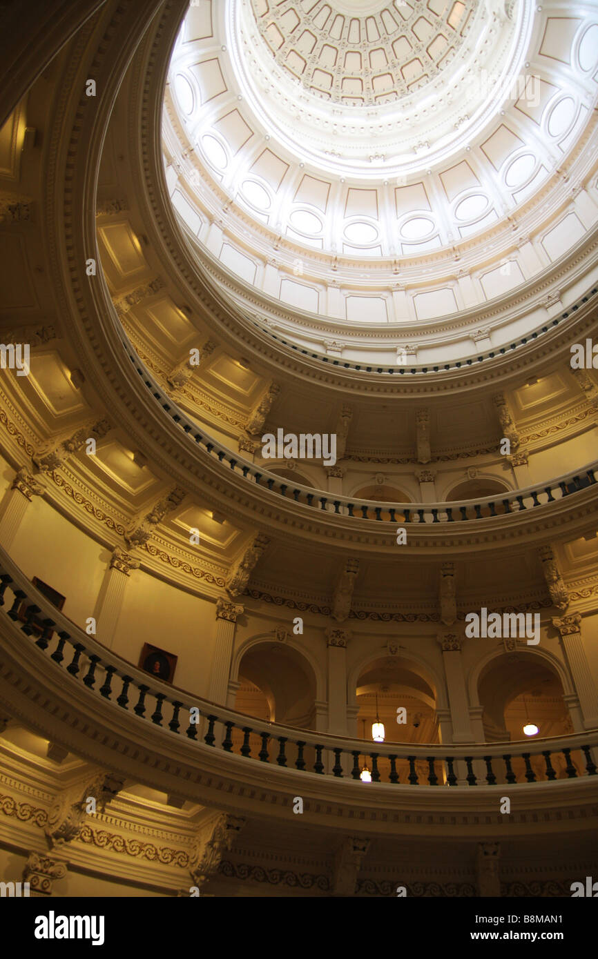 A view inside the dome of the capital building in Austin Texas USA ...
