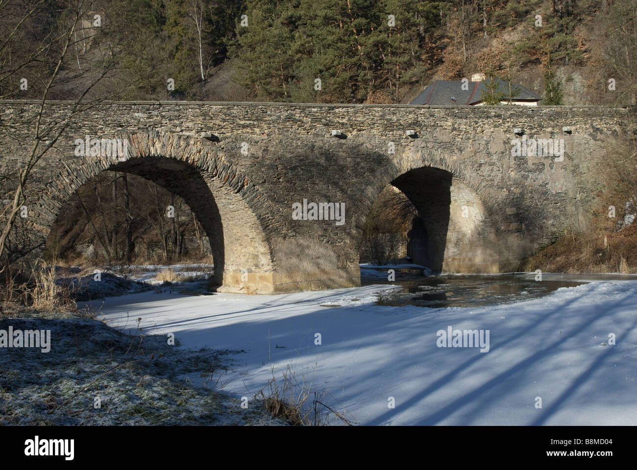Stone bridge over Strela river Stock Photo - Alamy