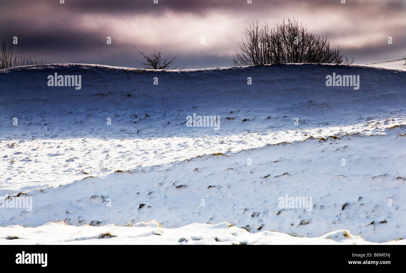 A snowy winter landscape scene in Wiltshire England UK Stock Photo - Alamy