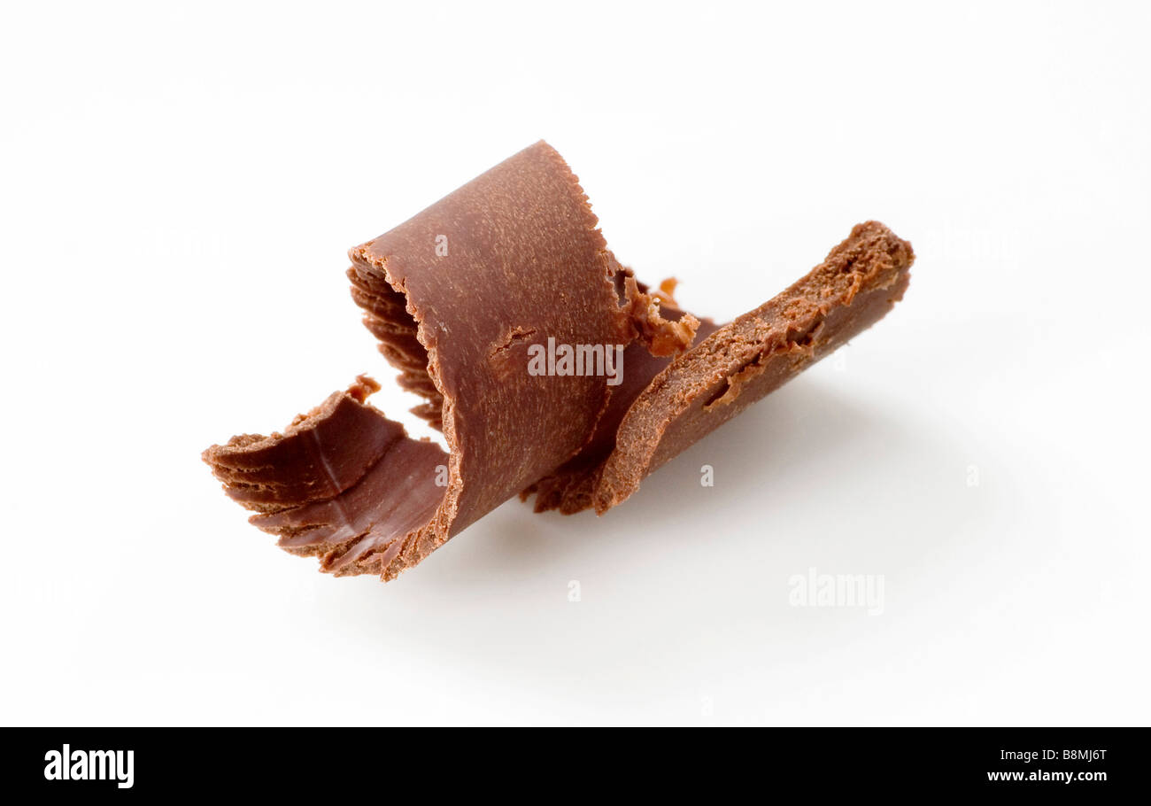 Chocolate shaving isolated on white Stock Photo - Alamy