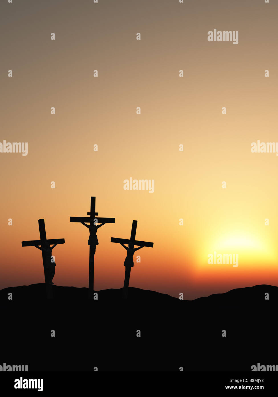 The crucifixion A cross with Jesus Christ A bible theme Stock Photo - Alamy