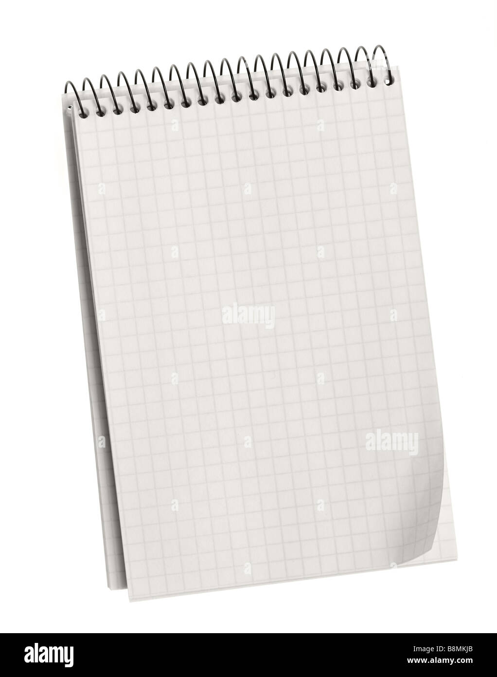 Notebook Paper sheets in a cell on a spiral Stock Photo - Alamy