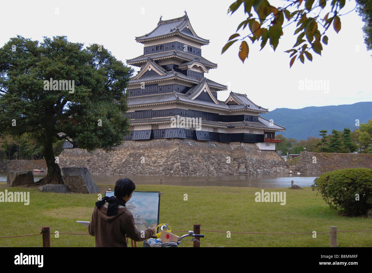 Drawing Matsumoto Castle Japan Matsumoto-jo Stock Photo - Alamy