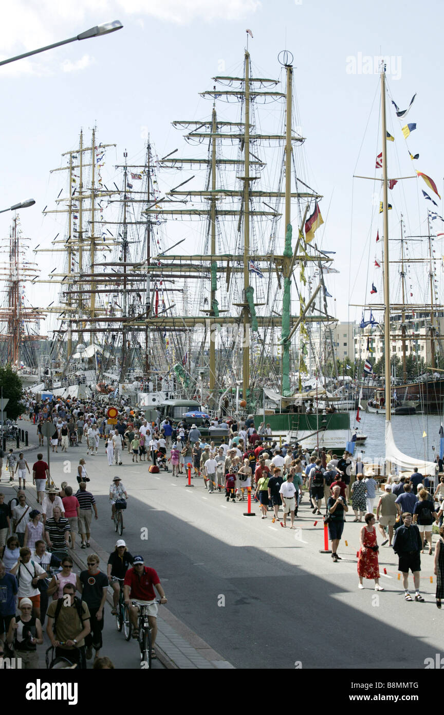 Tall Ships' Races Baltic 2003 Turku. Ships at berth Aura River For ...