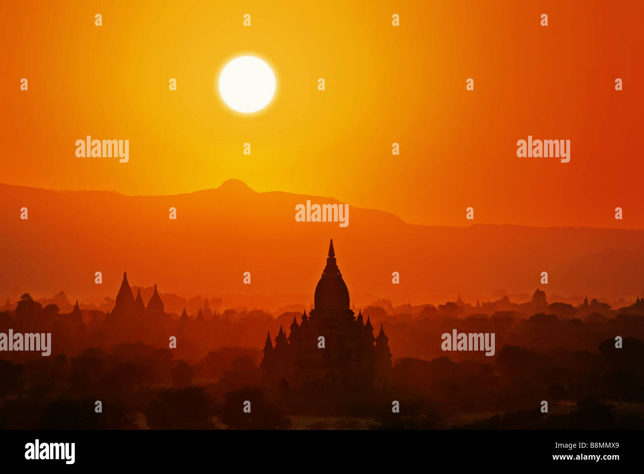 Sunset in Bagan. Burma(Myanmar Stock Photo - Alamy