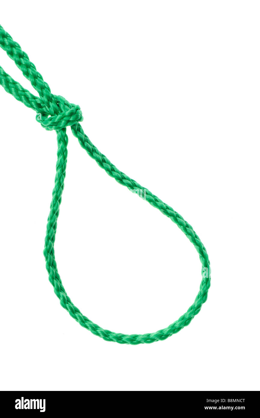 noose from a cord Isolated on a white background Stock Photo - Alamy