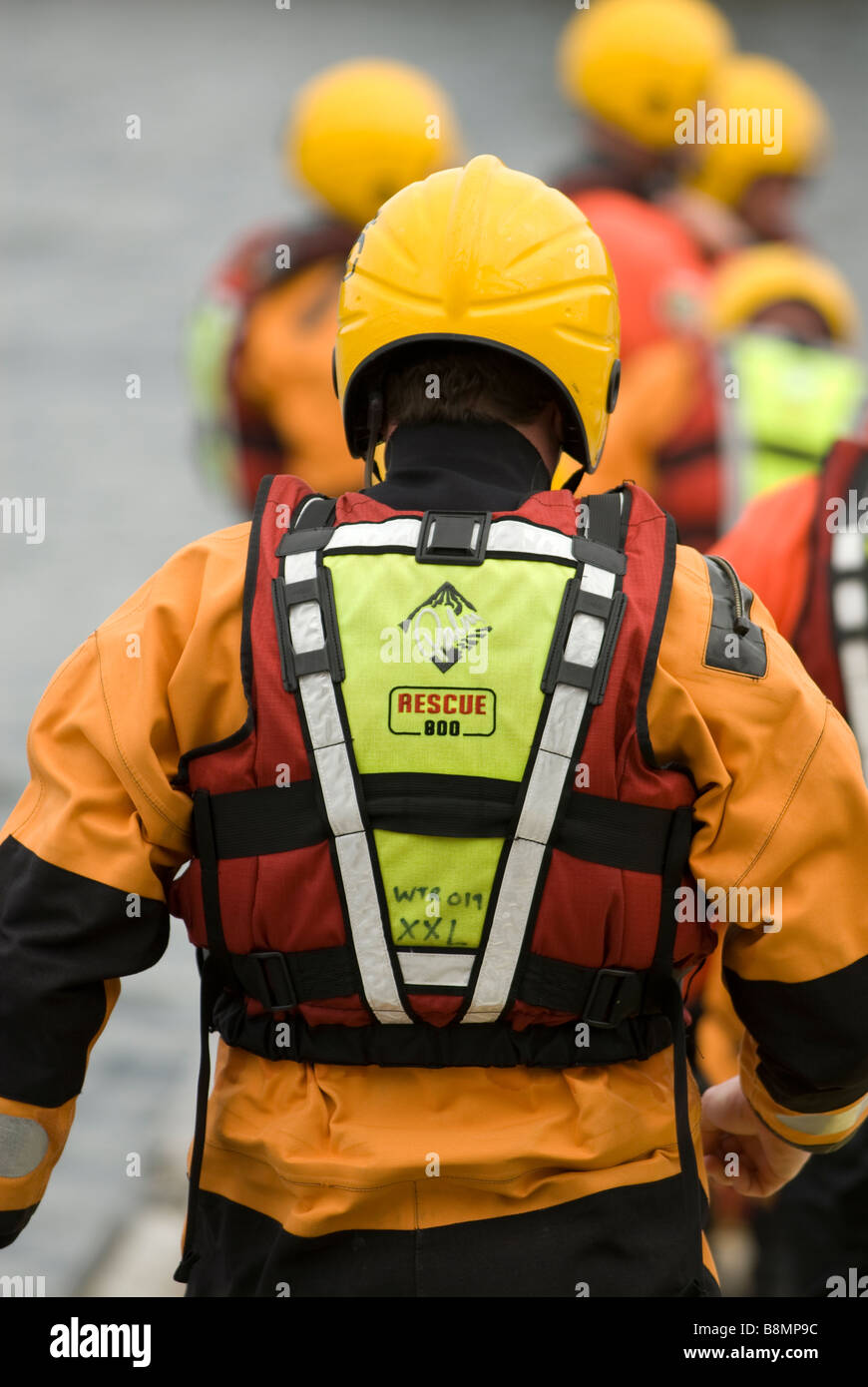 UK Fire & Rescue Service water rescue equipment and person Stock Photo ...