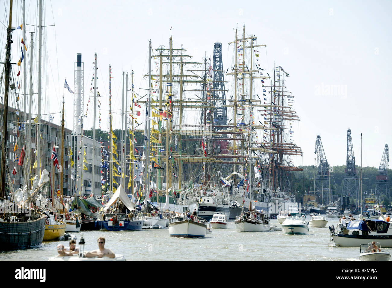Tall Ships' Races Baltic 2003 Turku. Ships at berth Aura River For ...
