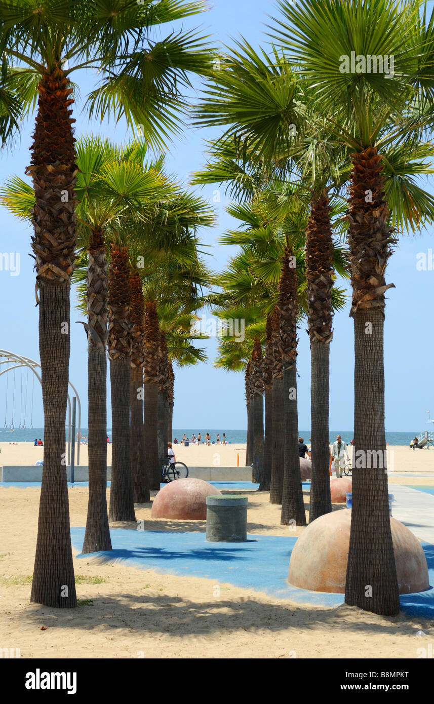 The famous beach waterfront in spring, Santa Monica CA Stock Photo - Alamy