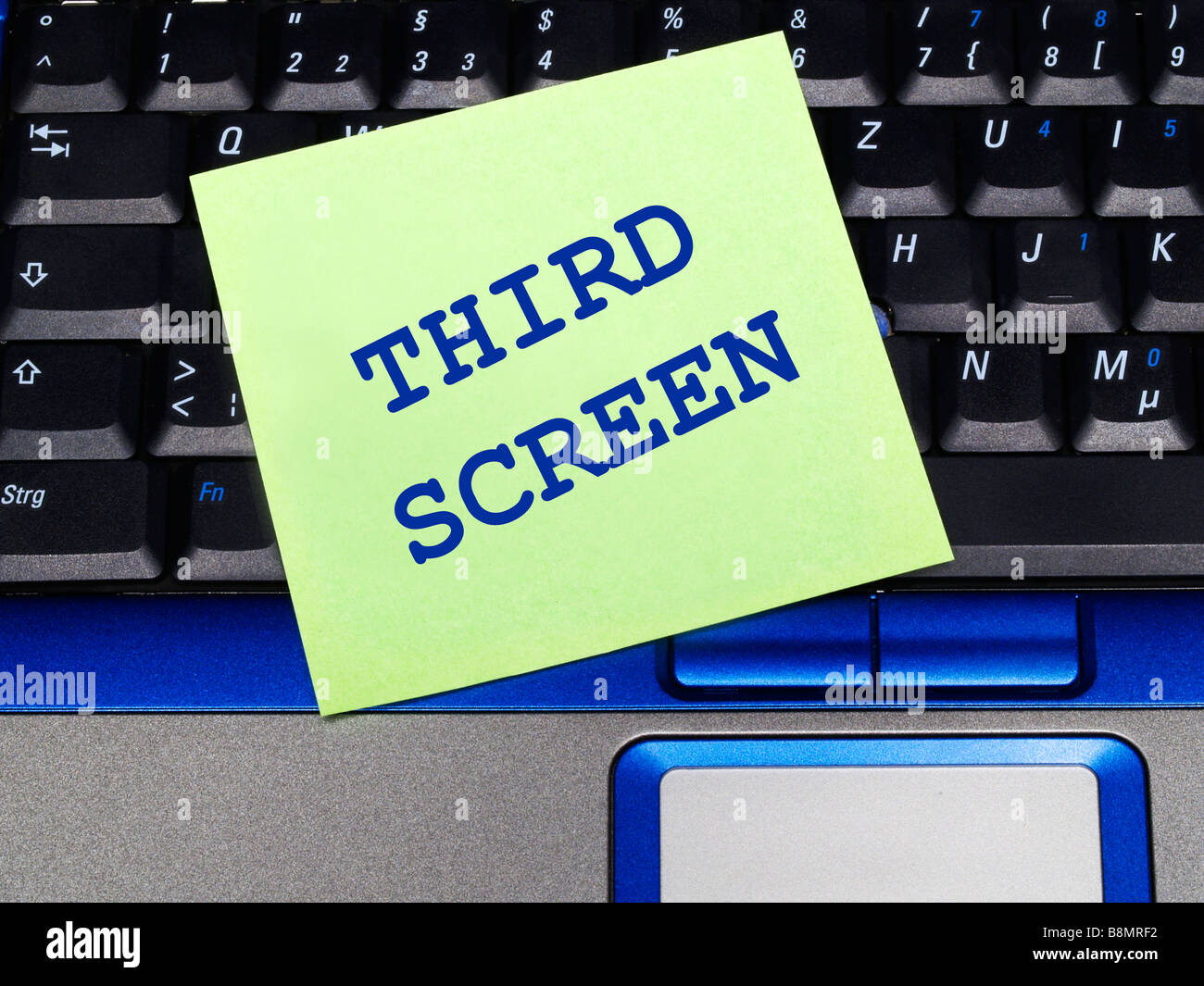 memo note on notebook, third screen Stock Photo - Alamy