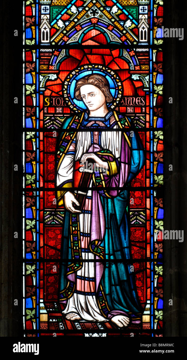 St. John stained glass, All Saints Church, Croughton, Northamptonshire ...