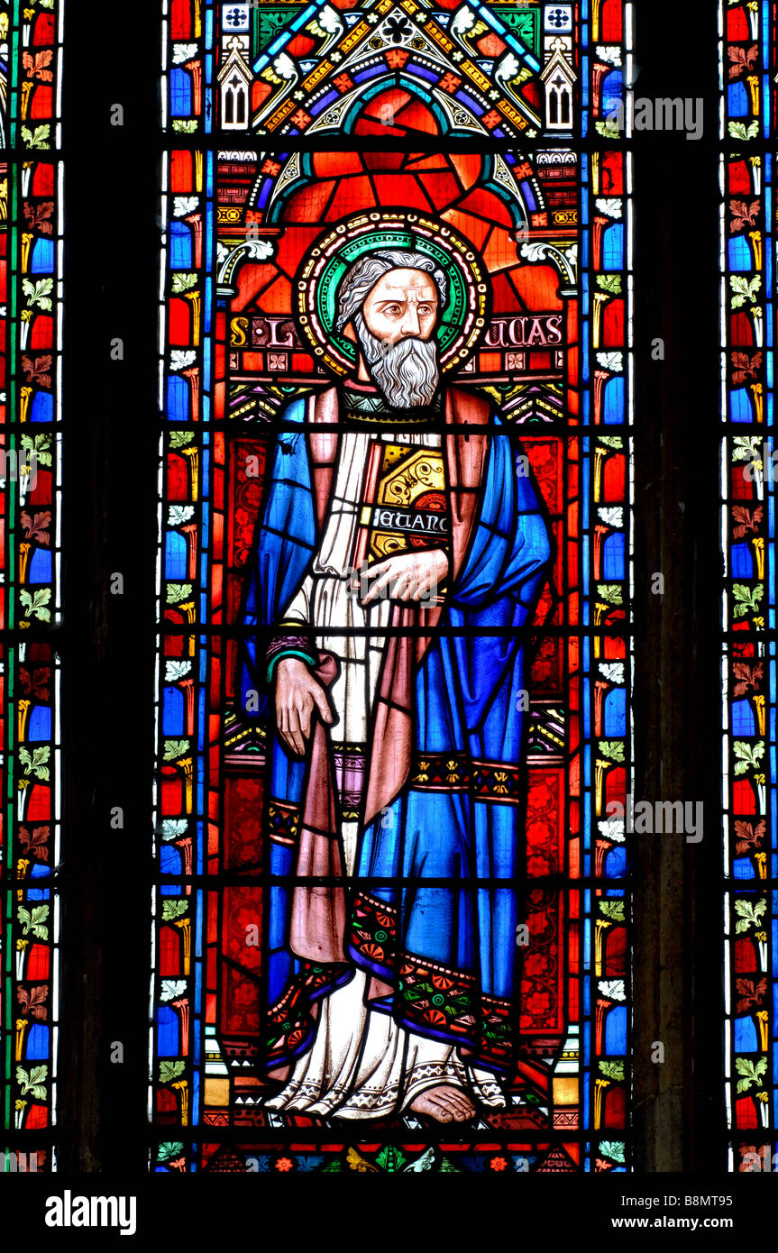 St.Luke stained glass, All Saints Church, Croughton, Northamptonshire ...
