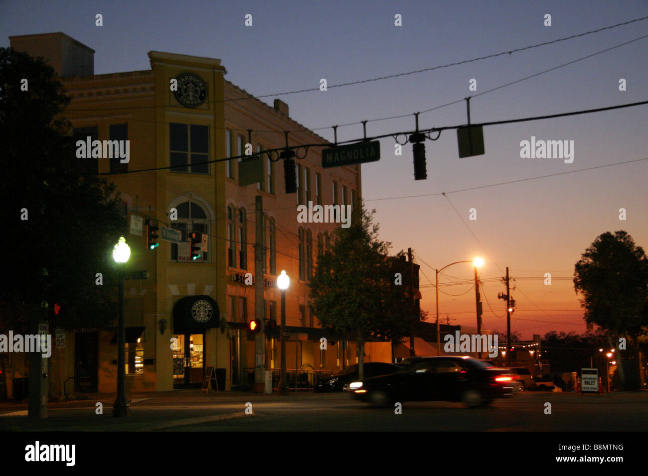 Dusk over downtown Ocala Florida USA Stock Photo - Alamy