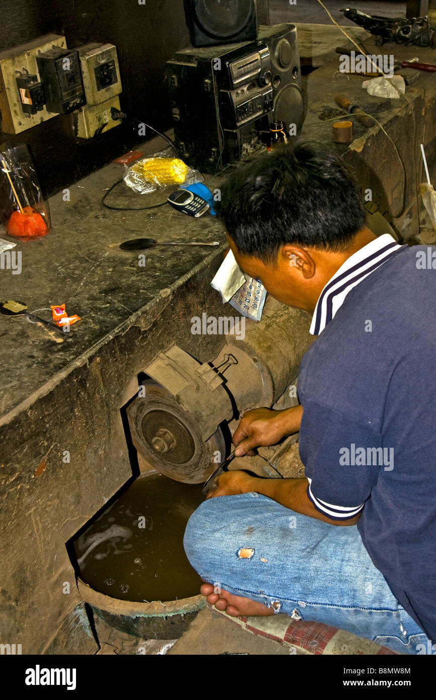 A Thai workshop, manufacturing cutlery Stock Photo - Alamy