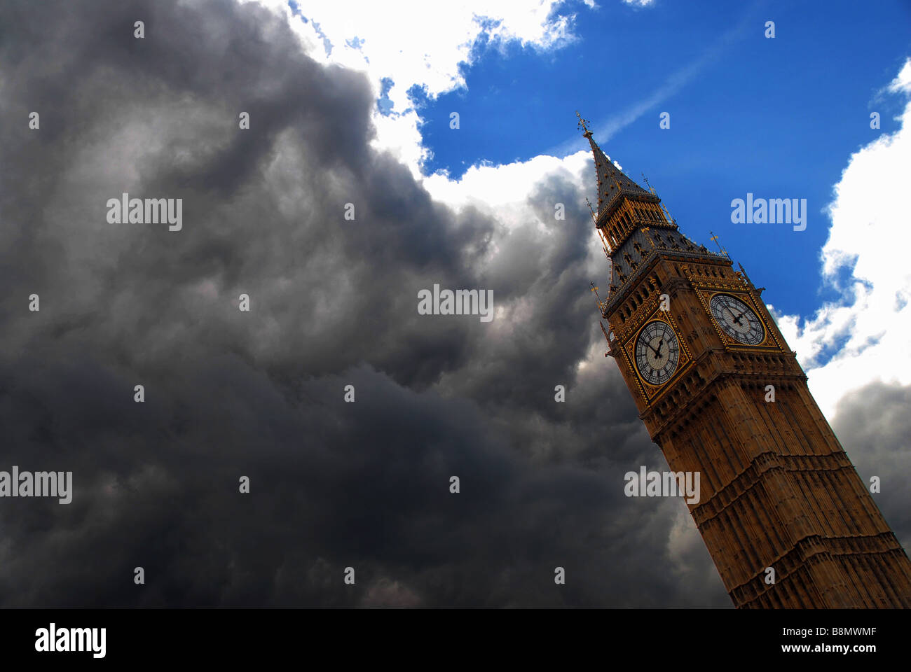 big ben in london against an angry sky Stock Photo - Alamy