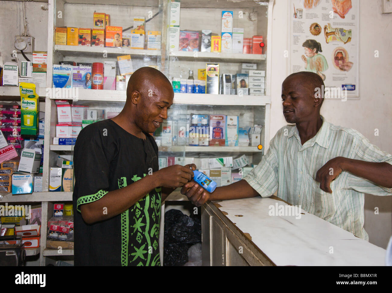 A patent proprietary medicine vendor (PPMV) in Kano, Nigeria shows a ...
