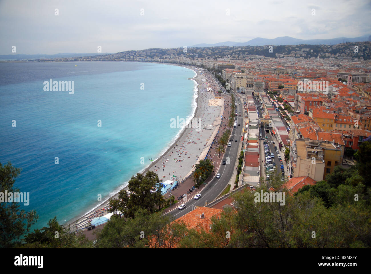 A view over the Old Town of Nice from the Chateau Nice France Cote D ...