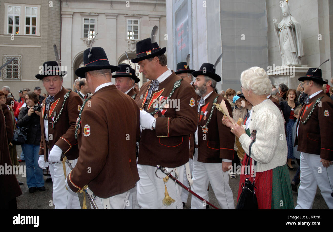 Austrians dressed in national and regional costume for Harvest Festival ...