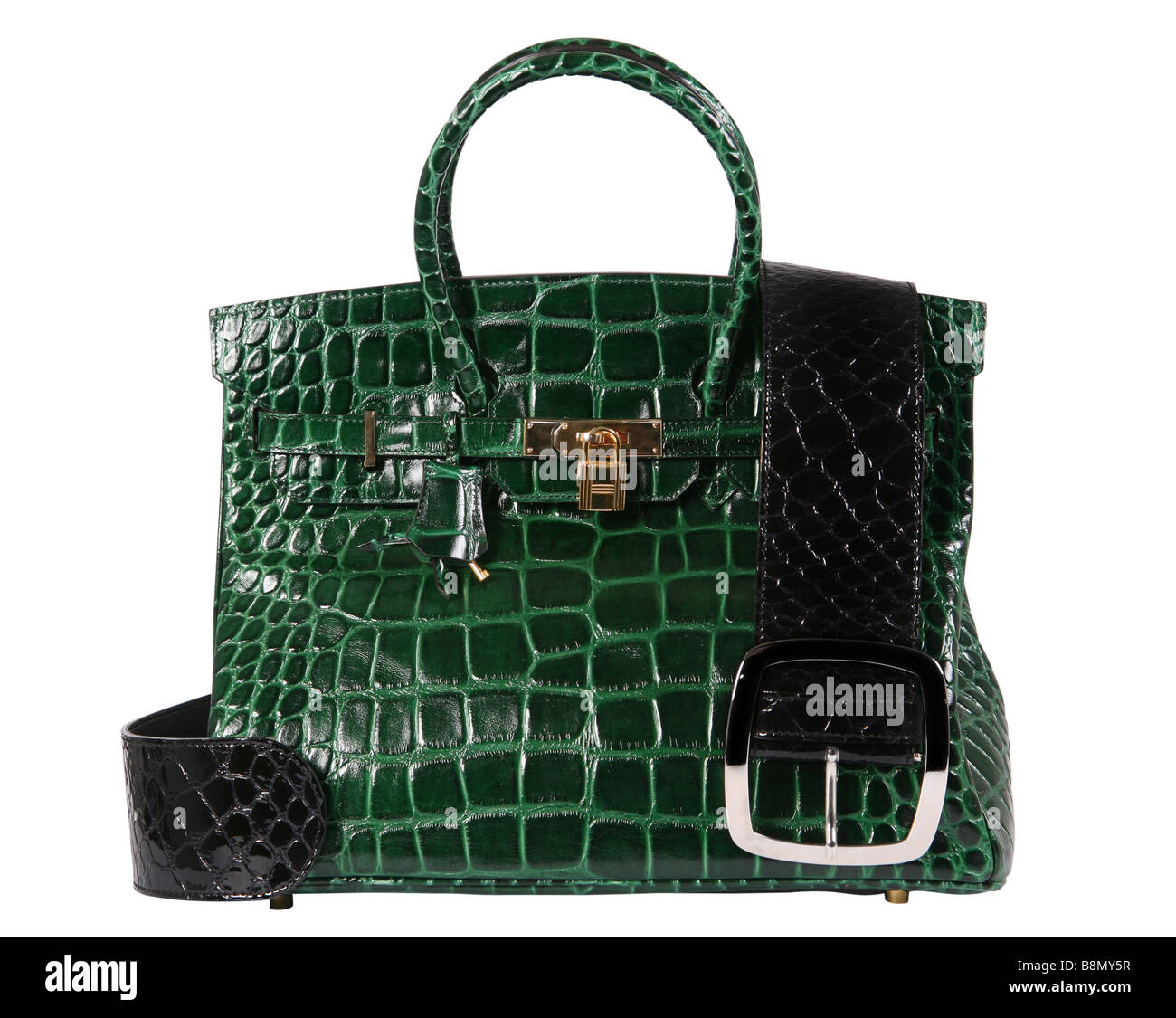 Women leather personal bag on white background Stock Photo - Alamy