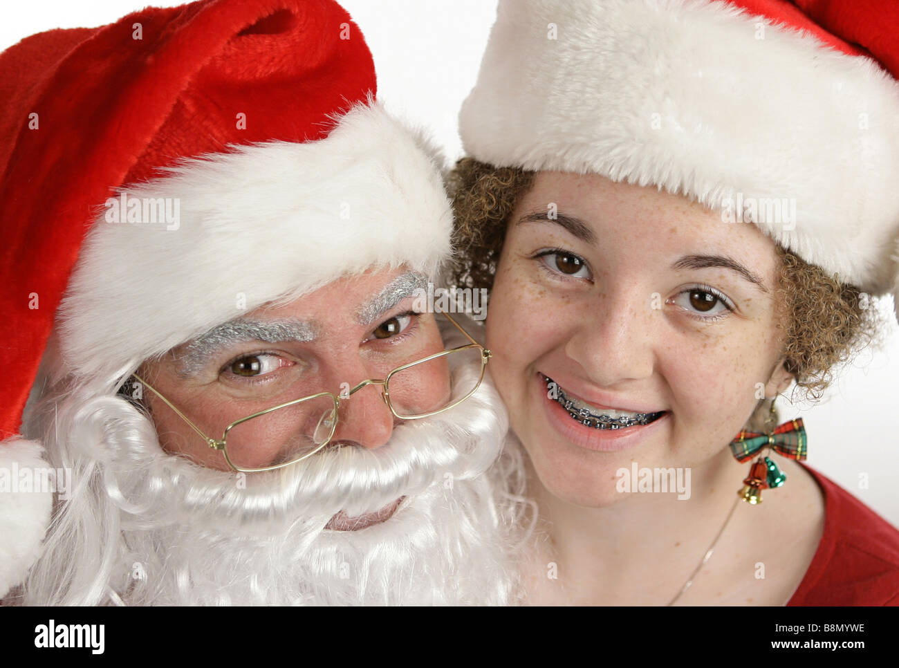 Kid and santa and lap hi-res stock photography and images - Alamy