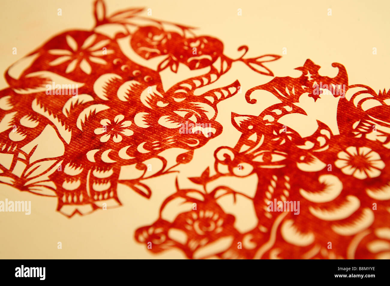 Cut Or Torn Paper Of Ox Stock Photo - Alamy