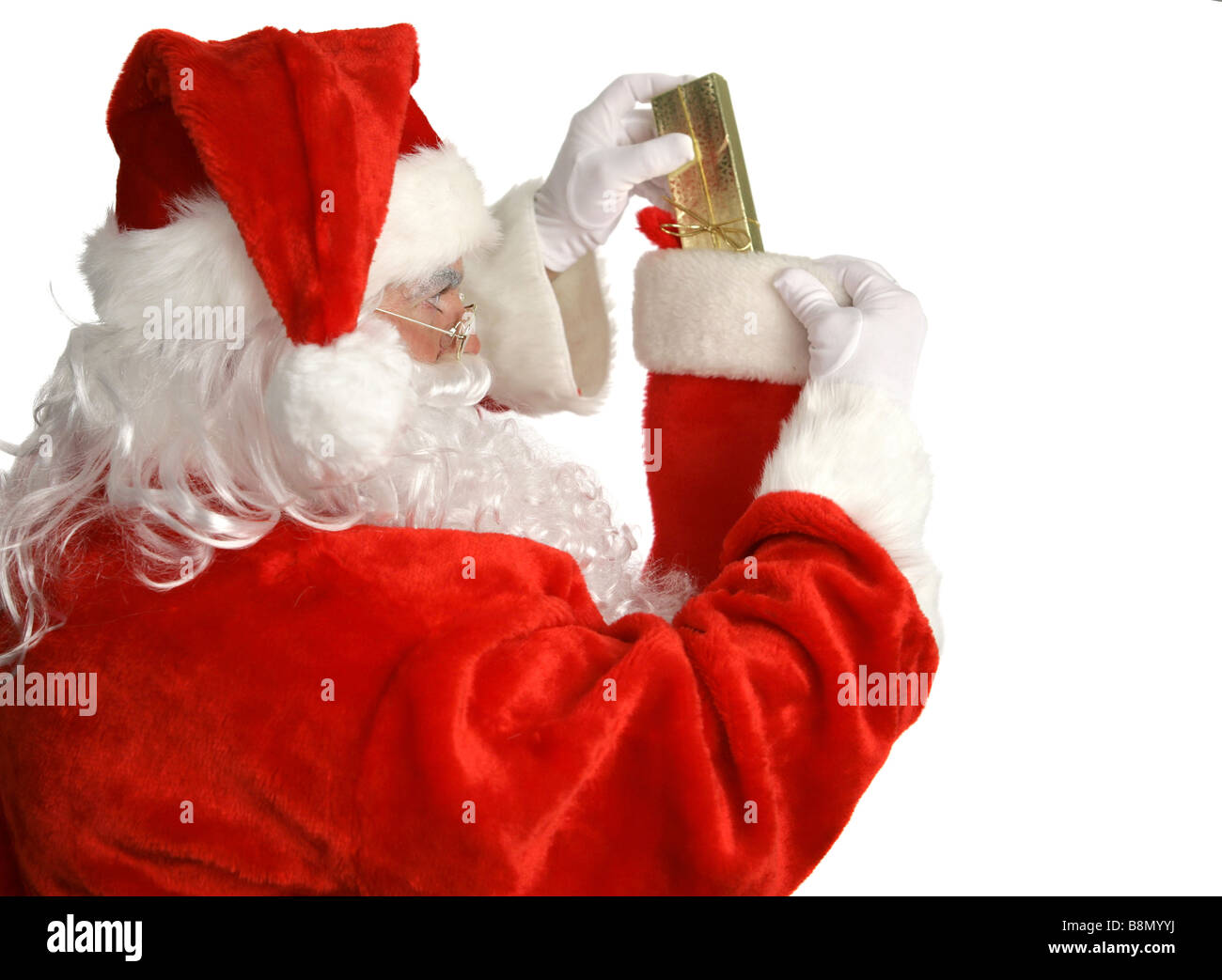 Santa clause at Christmas isolated on white background Stock Photo - Alamy