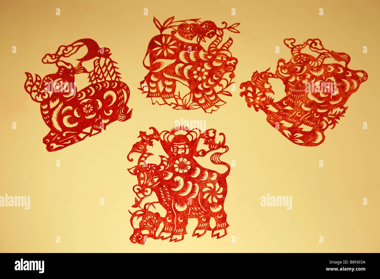 Cut Or Torn Paper Of Ox Stock Photo - Alamy