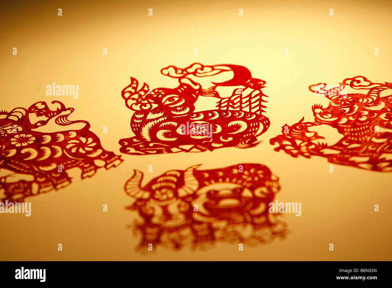 Cut Or Torn Paper Of Ox Stock Photo - Alamy