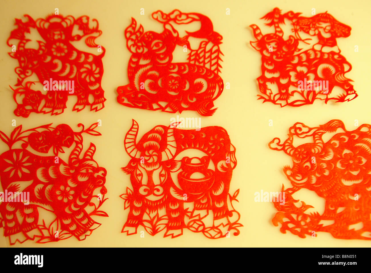 Cut Or Torn Paper Of Ox Stock Photo - Alamy