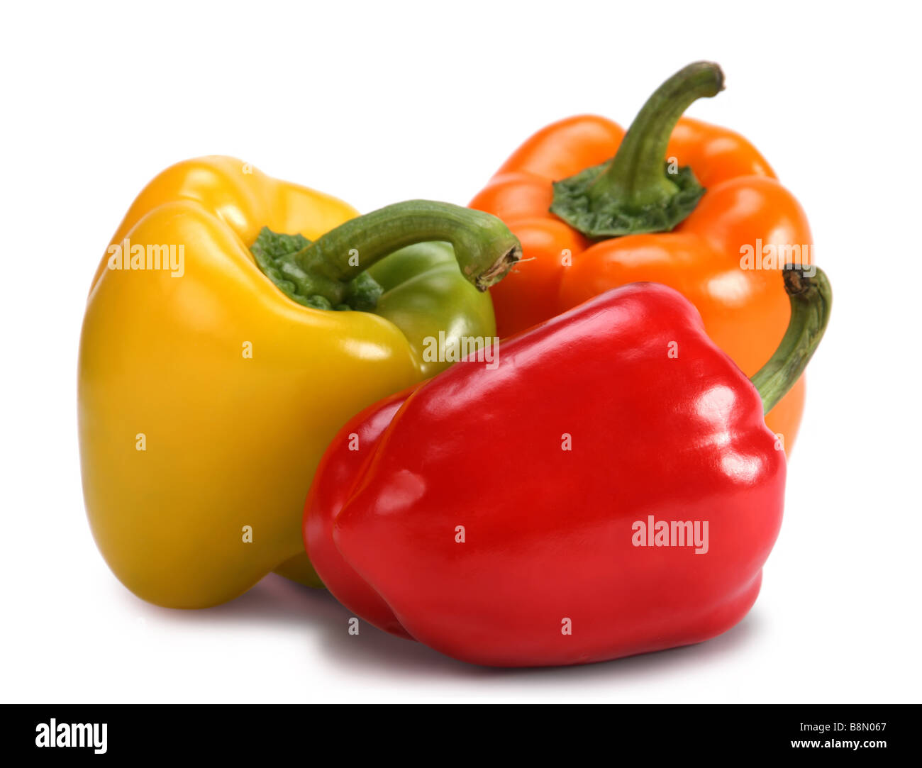 Pepper group vegetable closeup on white background Stock Photo - Alamy