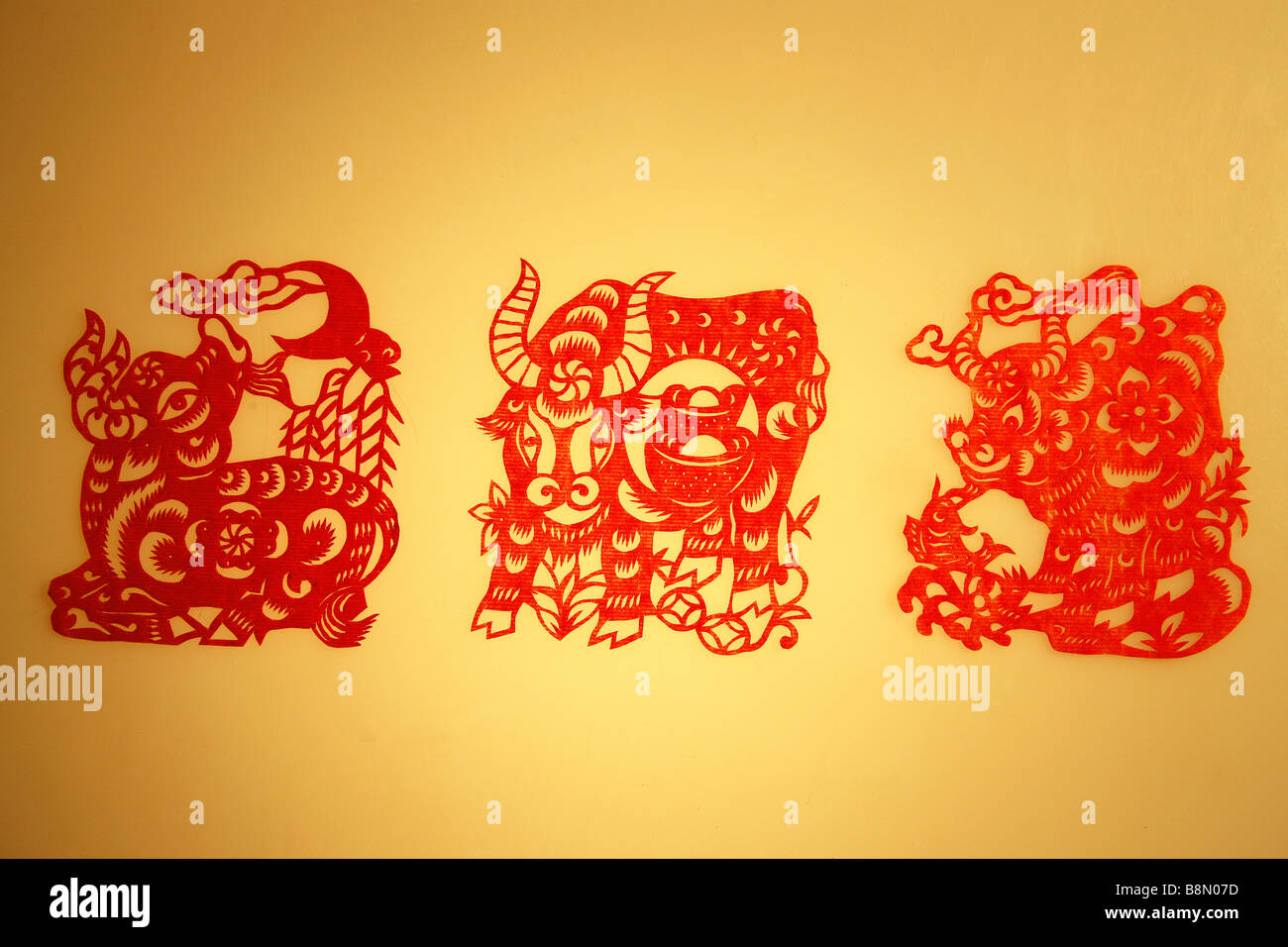 Cut Or Torn Paper Of Ox Stock Photo - Alamy