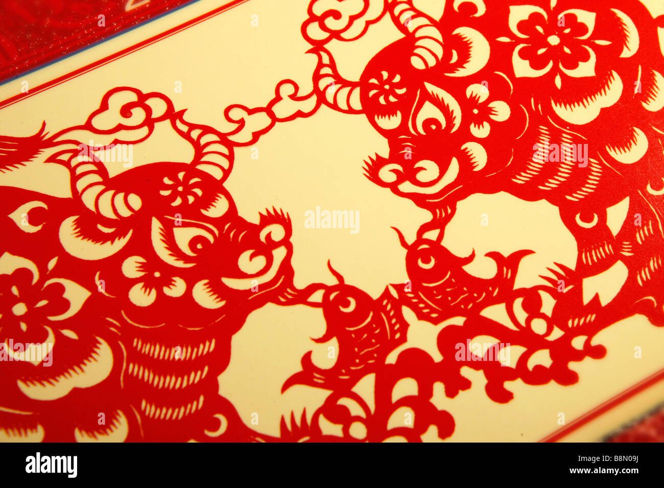 Cut Or Torn Paper Of Ox Stock Photo - Alamy