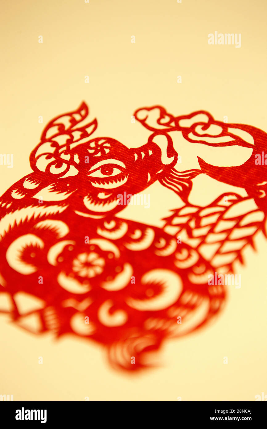 Cut Or Torn Paper Of Ox Stock Photo - Alamy