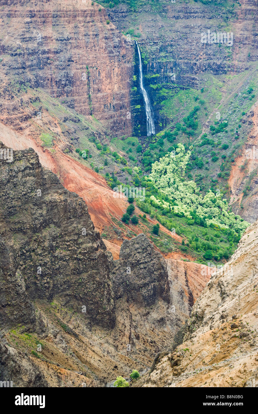 Waipo o Waterfall in the Upper Waimea Canyon Kauai Hawaii USA Stock ...