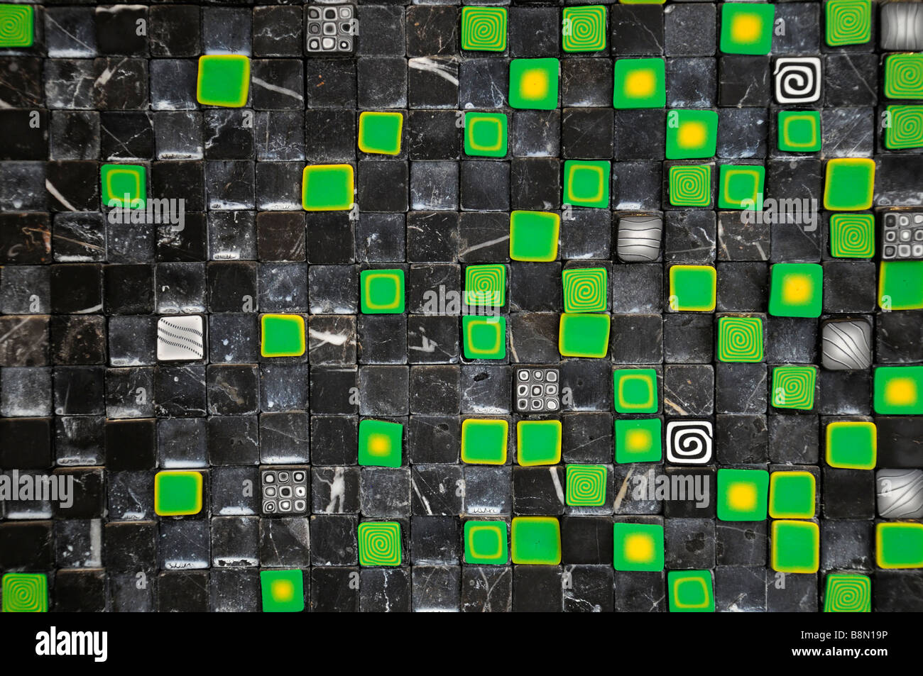 green and black small squares square tile tiles tiled abstract Stock ...