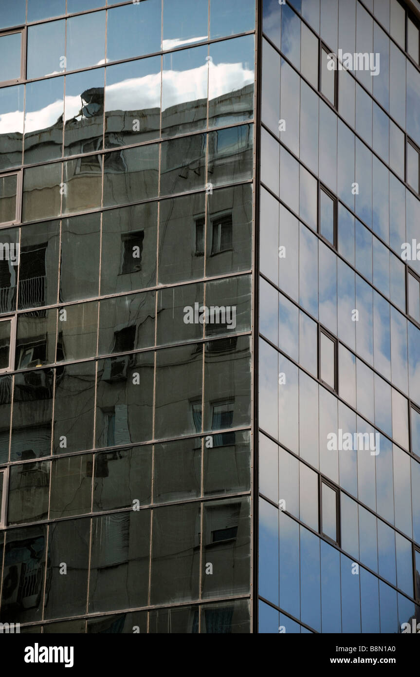 Office building reflections reflect abstract image distort distorted ...
