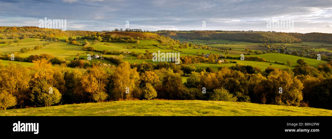 Rolling Cotswolds hills near Uley from Cam Long Down Cotswolds ...