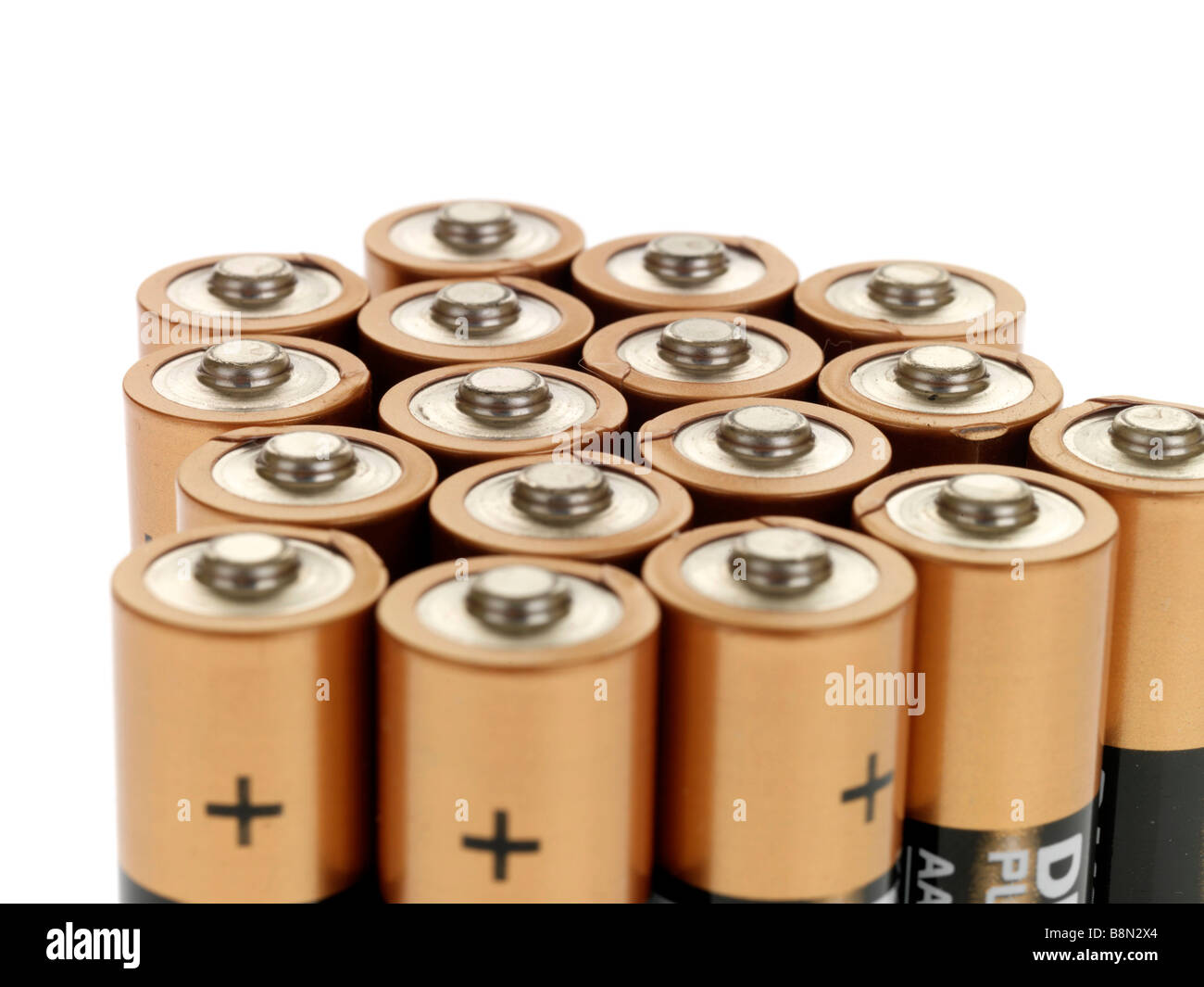 Collection Of AA Size Duracell Plus Energy Batteries Cells Isolated ...