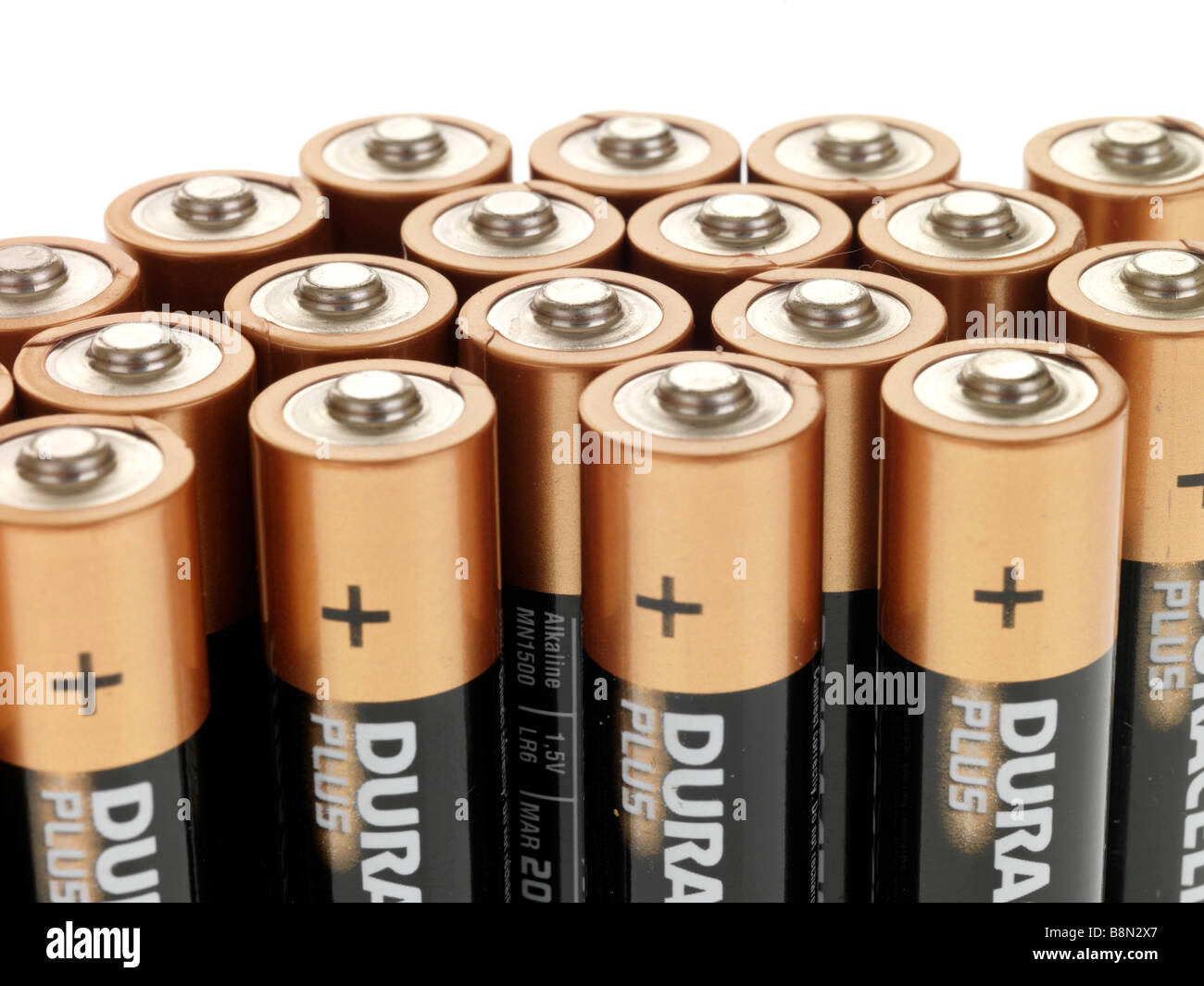 Collection Of AA Size Duracell Plus Energy Batteries Cells Isolated ...