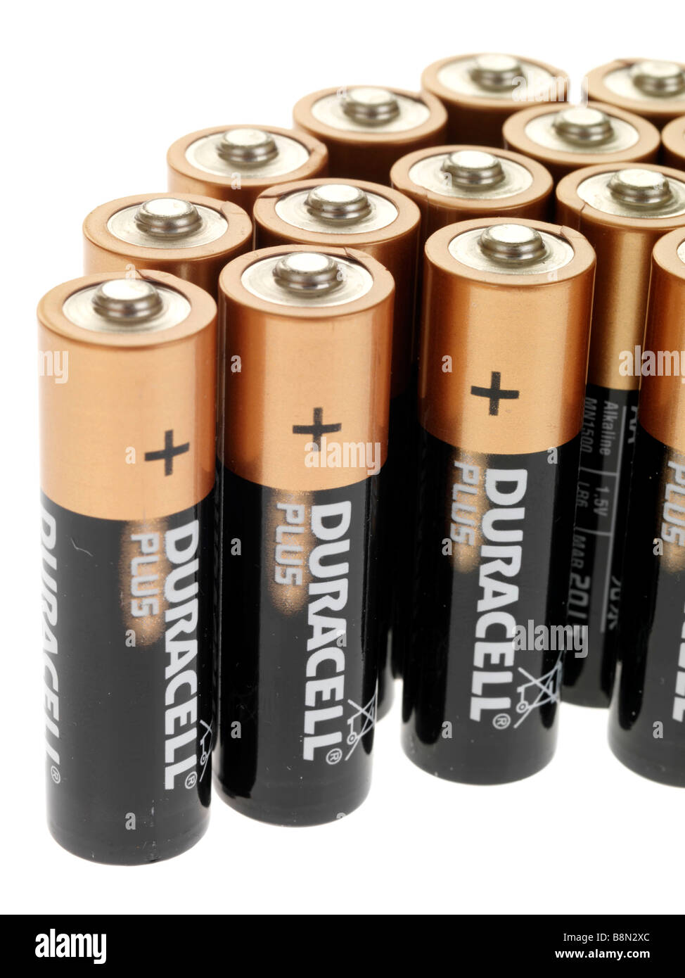 Collection Of AA Size Duracell Plus Energy Batteries Cells Isolated ...
