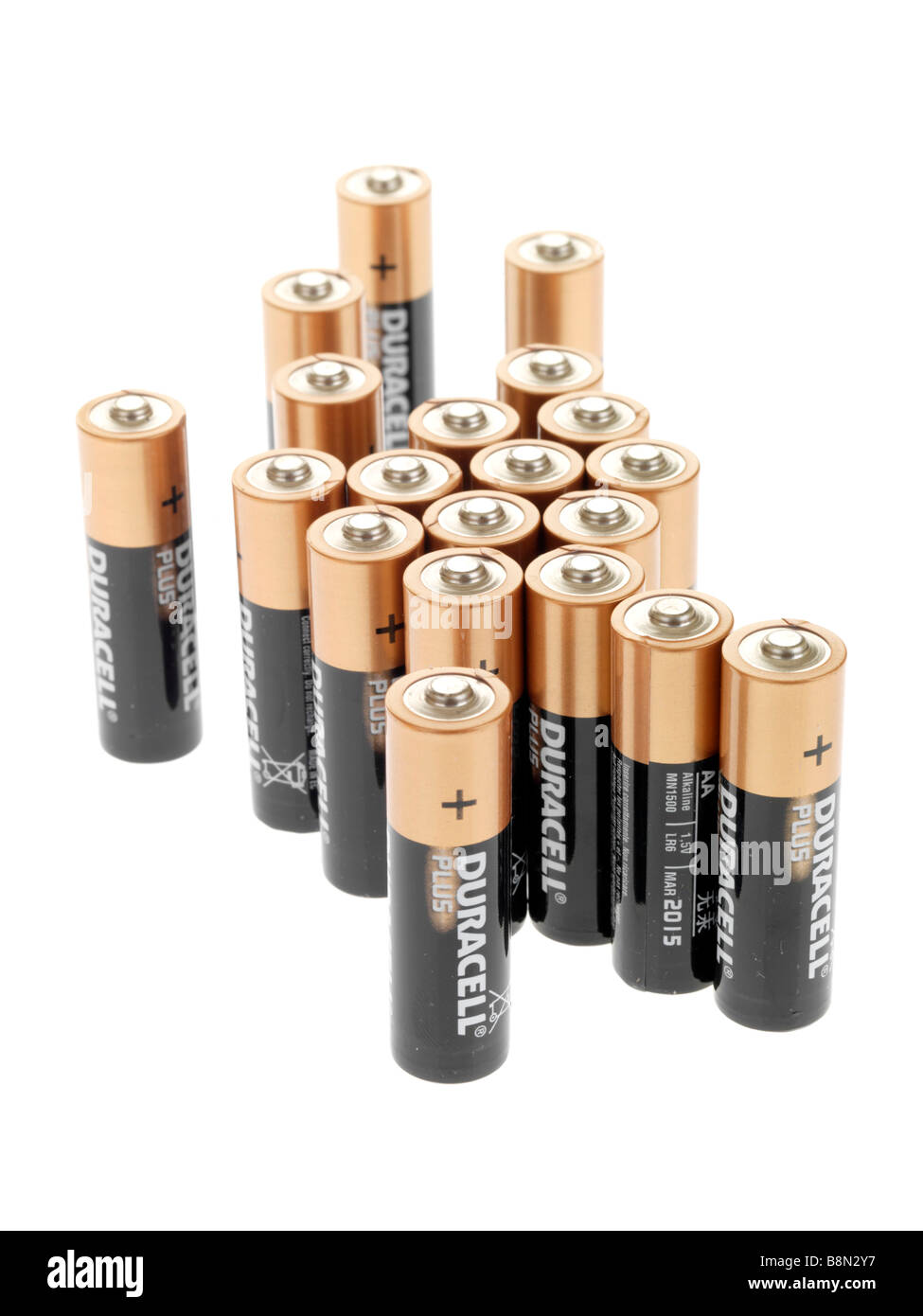Collection Of AA Size Duracell Plus Energy Batteries Cells Isolated ...