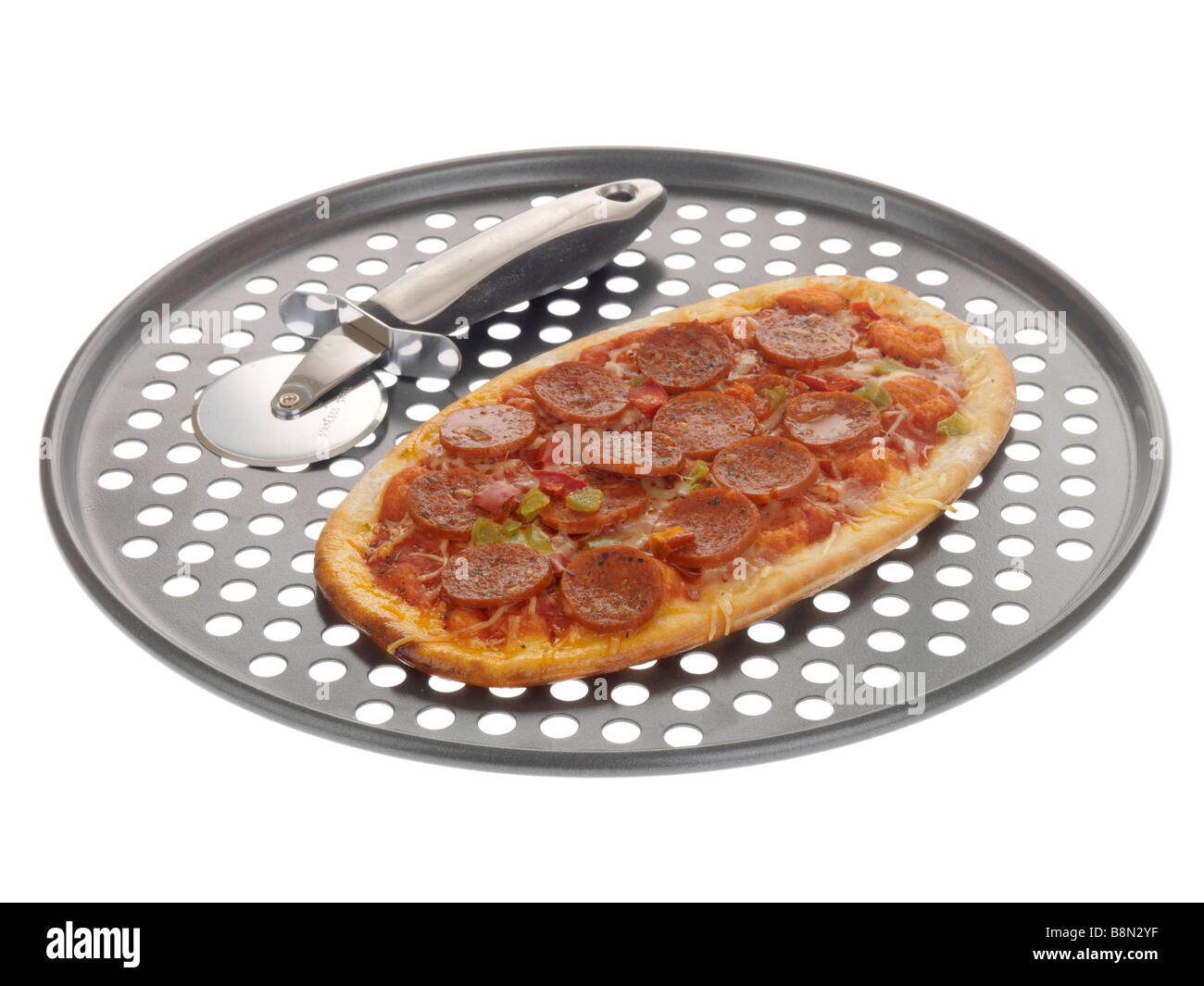 Pepperoni pizza italian thin base hi-res stock photography and images ...