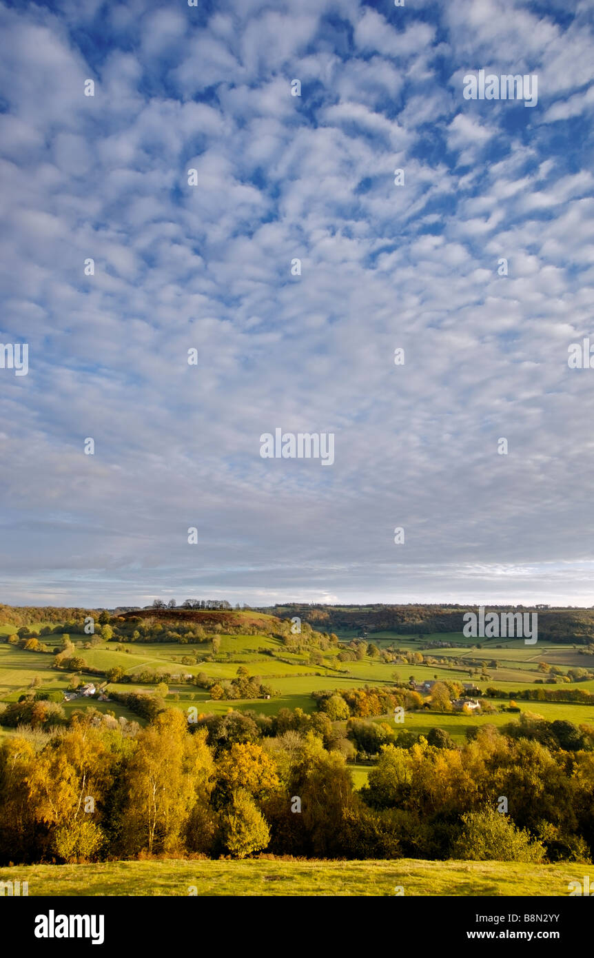 Rolling Cotswolds hills near Uley from Cam Long Down Cotswolds ...